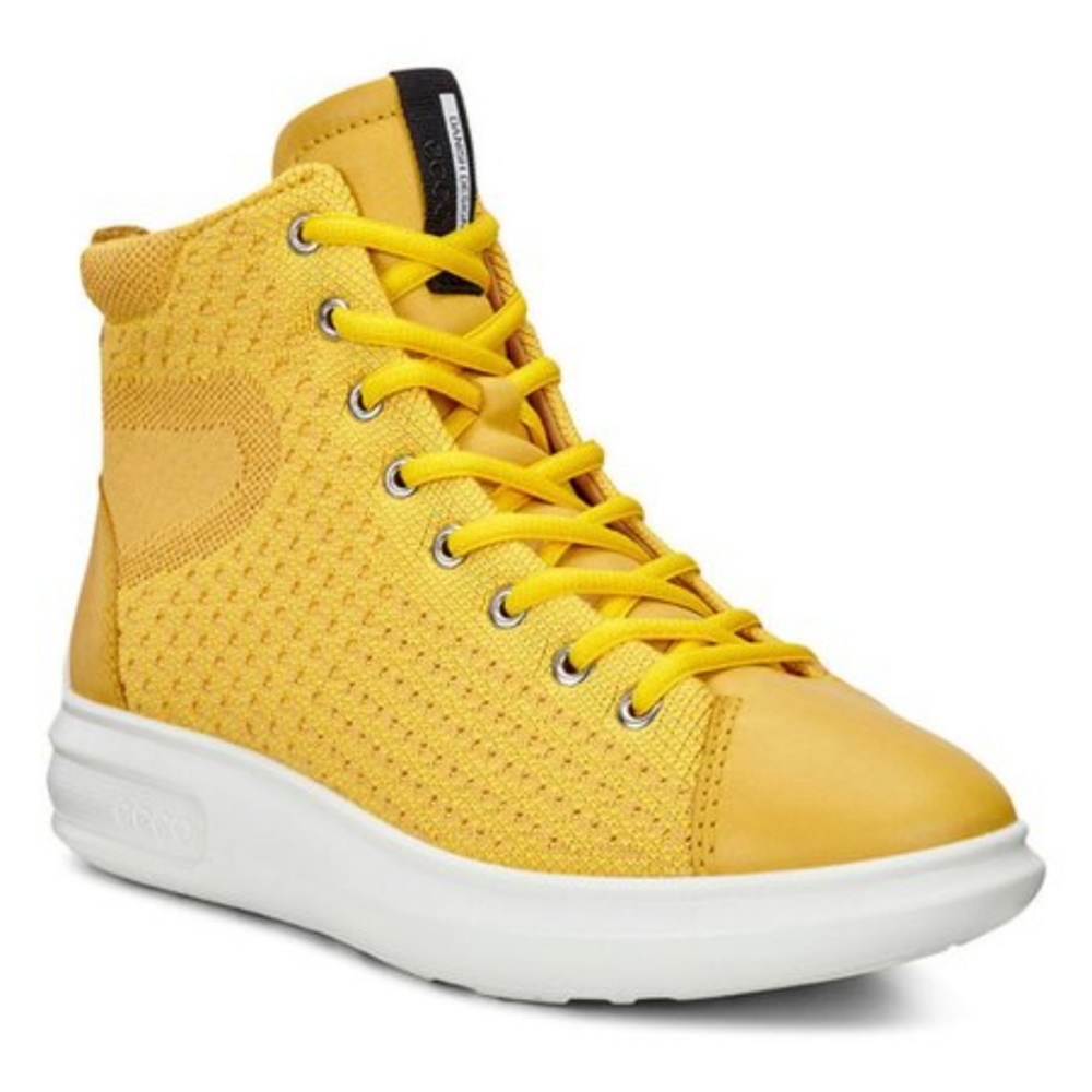 Ecco Soft 3 Red High Top Sneaker - Gem